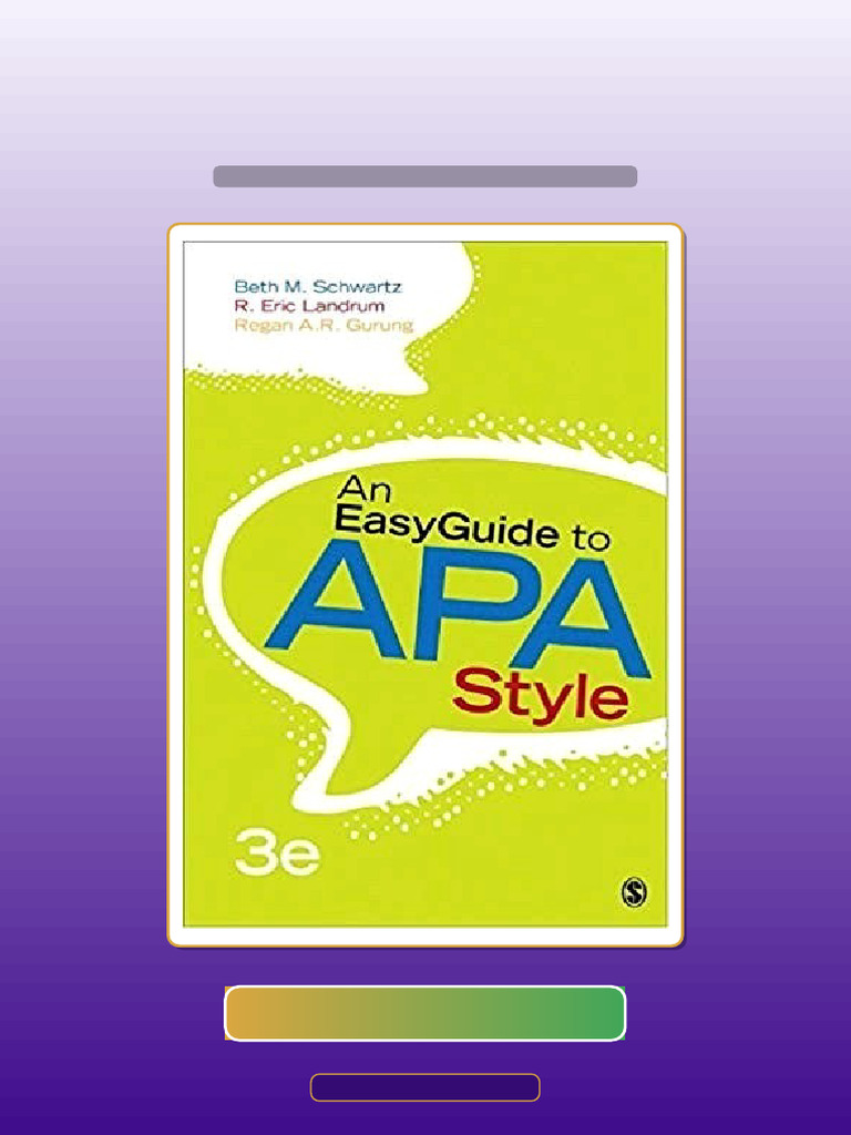 Answers for an EasyGuide to APA Style EasyGuide Series 3rd Edition ...