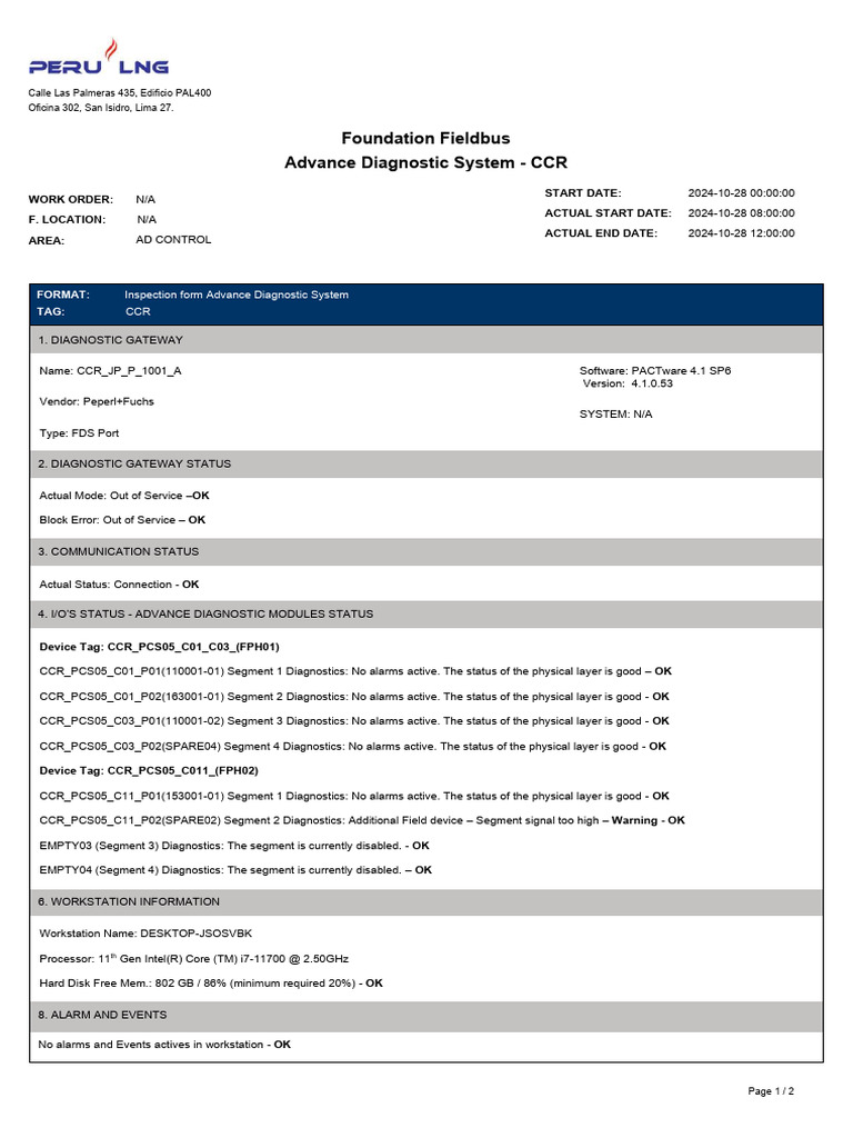 001- F.F. Advance Diagnostic CCR-October Report - Copy | PDF | X86 ...