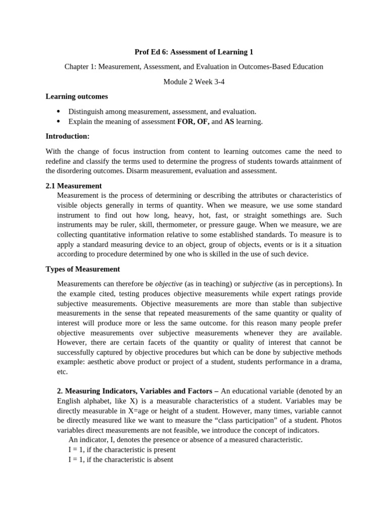 Module-2-Week-3-4 | PDF | Educational Assessment | Learning