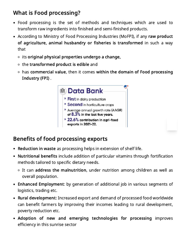 What Is Food Processing? | PDF | Food Processing | Economies
