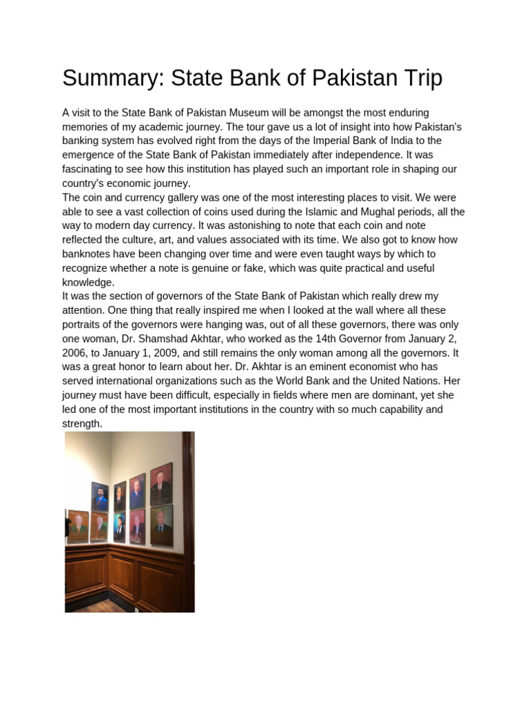 Insights from State Bank of Pakistan Visit | PDF
