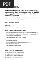 Time Reasoning Questions Worksheet | PDF