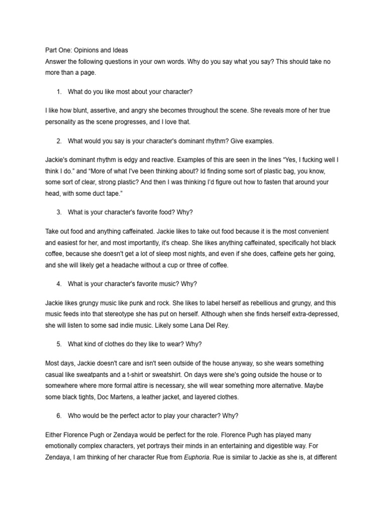 Character Analysis | PDF
