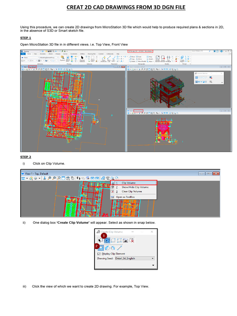 ELE - TOWK43 - Create 2D Drawings From MicroStation 3D | PDF