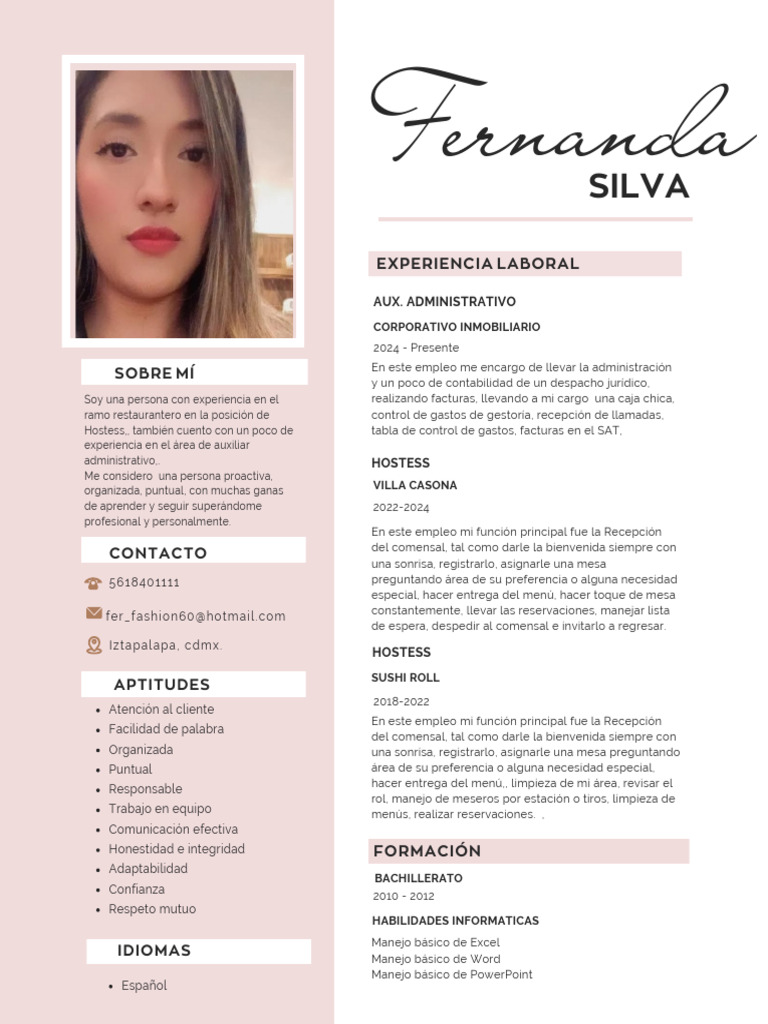 CV Fernanda Silva Gard U Ñ o | PDF