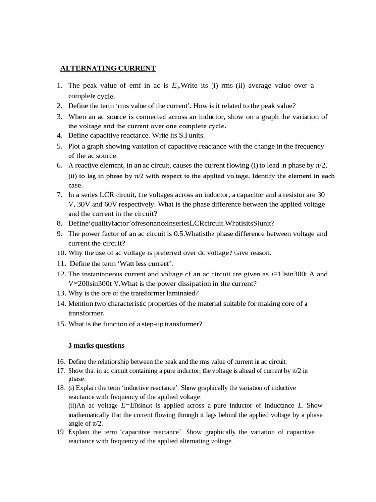 Alternating Current 2025 | PDF | Inductor | Electrical Network