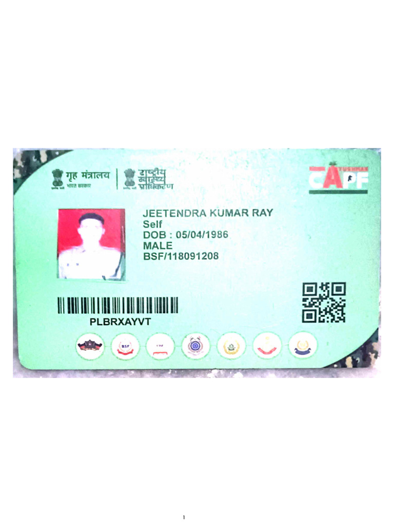 J K Capf Card | PDF