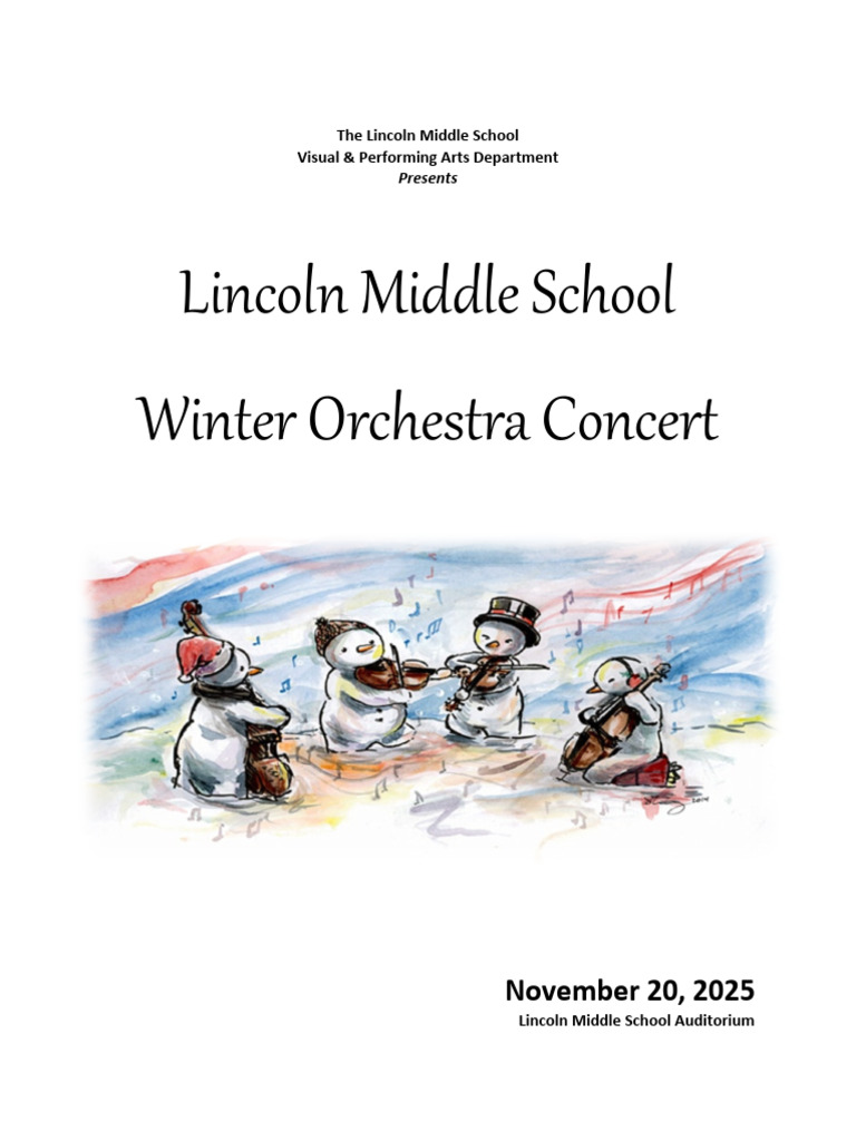 Lincoln Middle School Winter Concert | PDF | Musicology | Musical ...