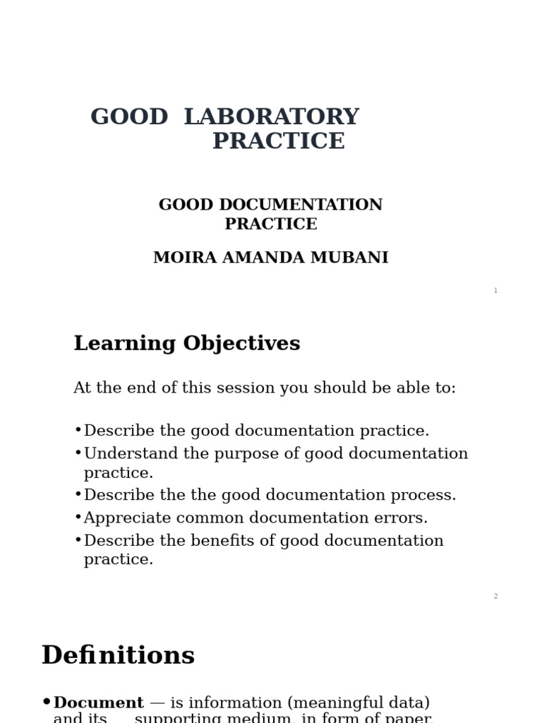 Good Documentation Practice - 101508 | PDF | Verification And ...