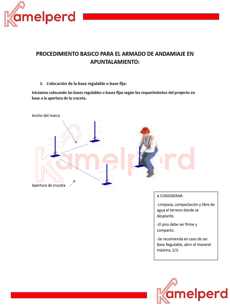 Procedimiento Basico para El Armado Andamiaje Kamelperd Apuntalamiento ...