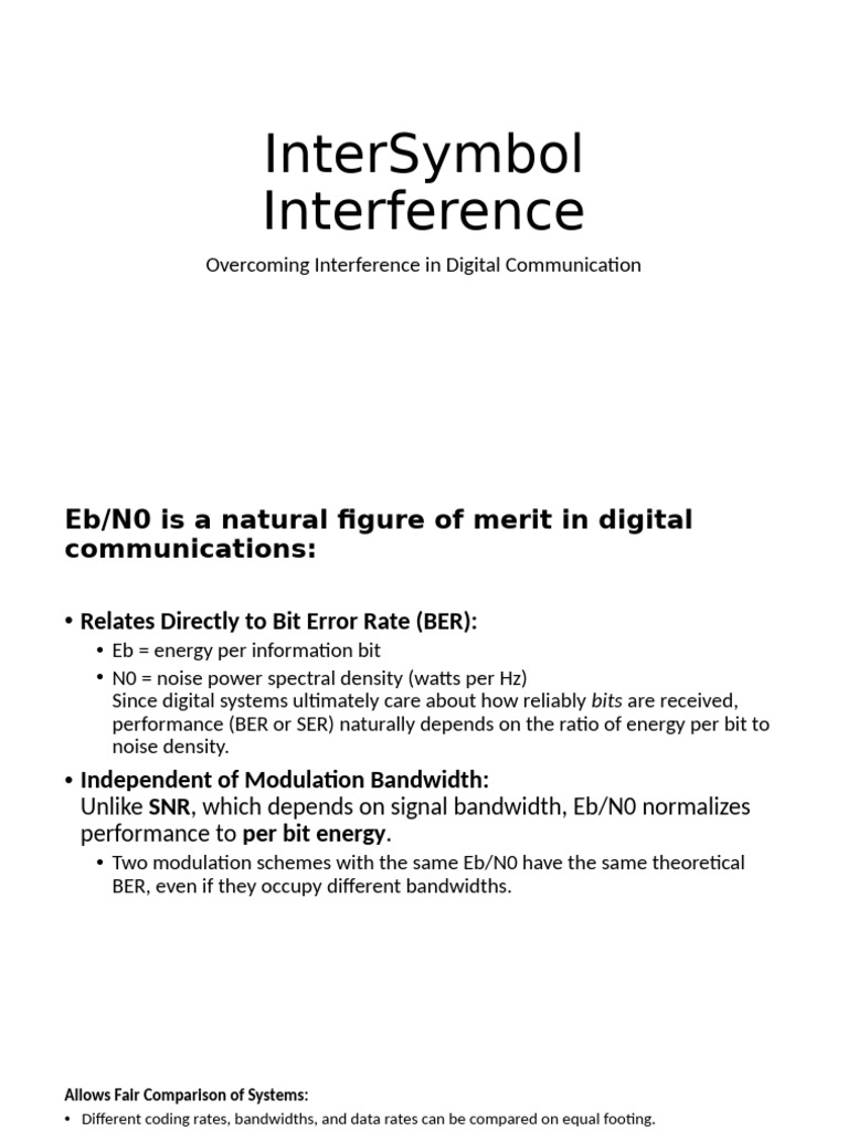 Overcoming Inter-Symbol Interference in Digital Communication | PDF ...
