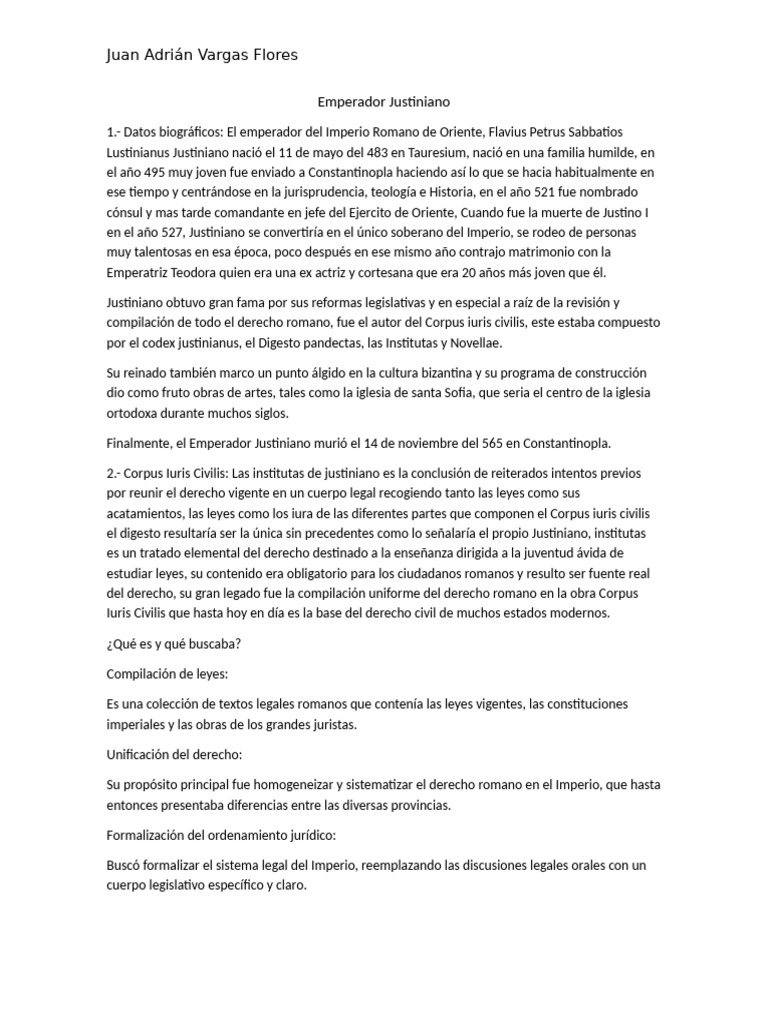 Emperador Justiniano | PDF | Justiniano I | Ley romana