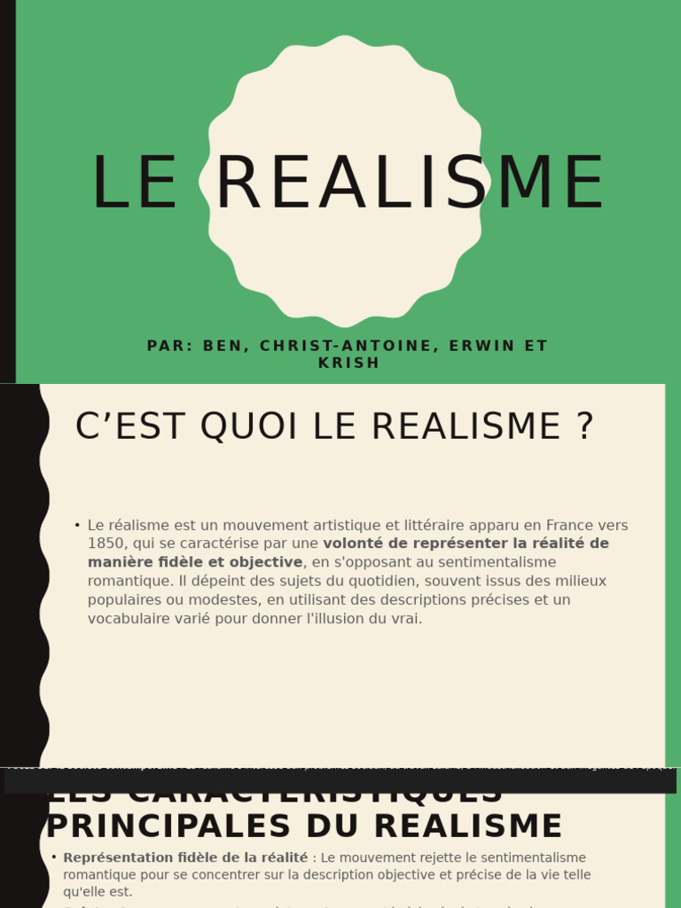 Comprendre le réalisme artistique et littéraire | PDF | Réalisme ...