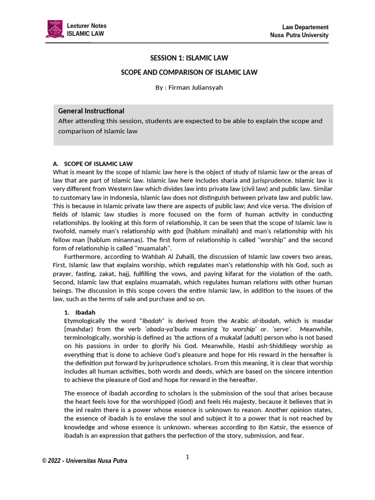 Overview of Islamic Law Principles | PDF | Sharia | God In Islam
