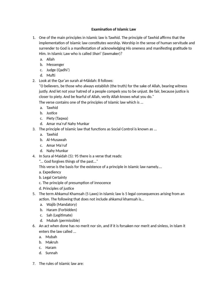 Examination of Islamic Law Rev | PDF | Hadith | Sharia