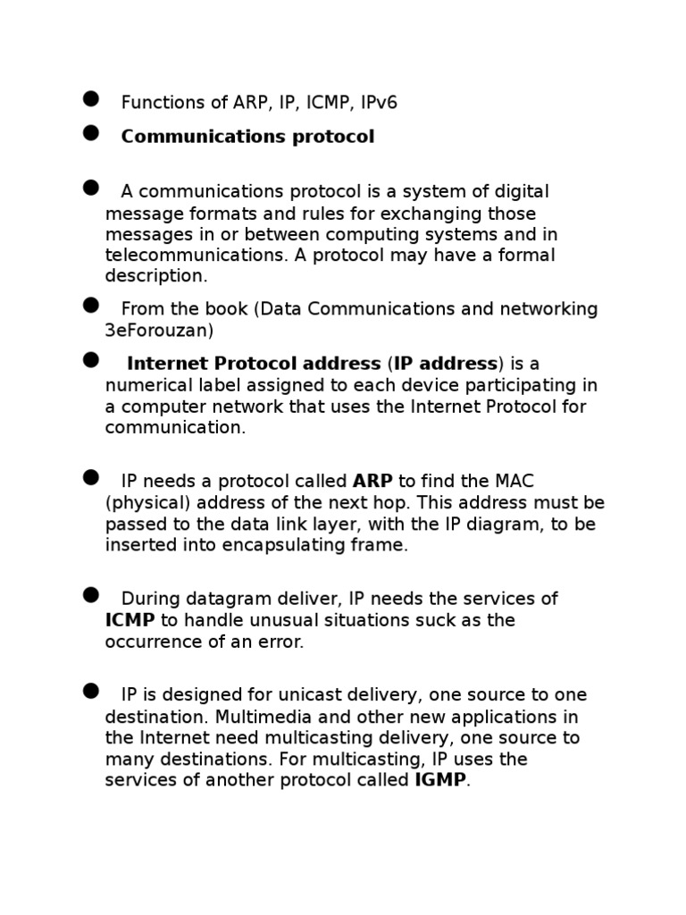 Functions of ARP | Internet Protocols | Internet Protocol Suite