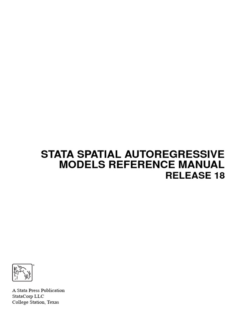 Stata Spatial Autoregressive Models Reference Manual | PDF | Regression ...