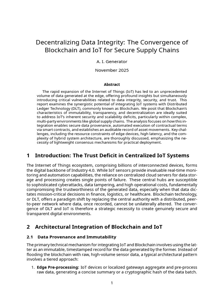 Blockchain and IoT Report | PDF | Internet Of Things | Computer Engineering