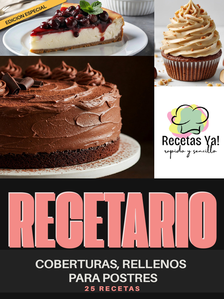Recetario Coberturas y Rellenos Para Postres | PDF | Postres | Magdalena