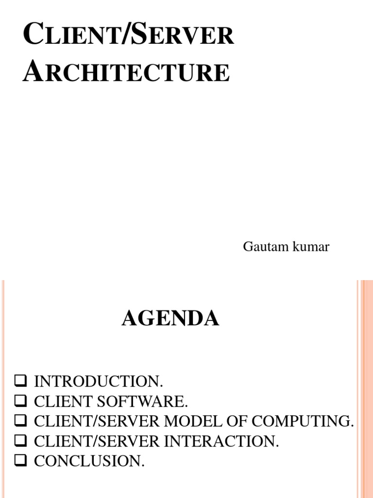 Client Server Architecture | PDF | Client–Server Model | Client (Computing)