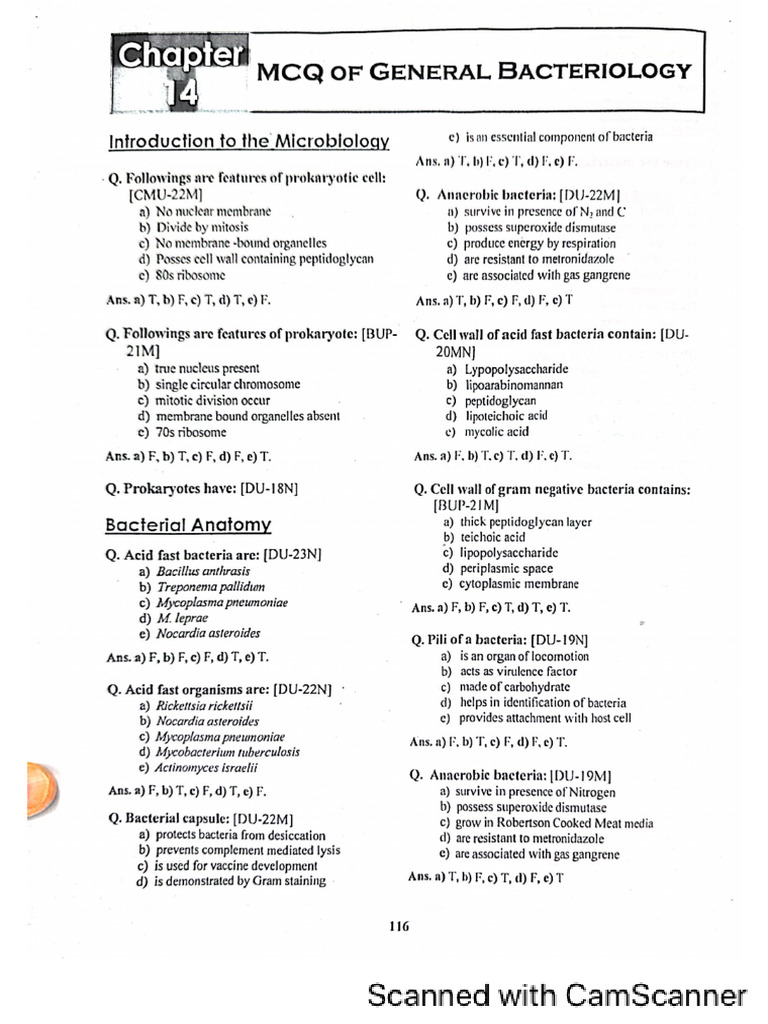 Microbiology MCQ | PDF