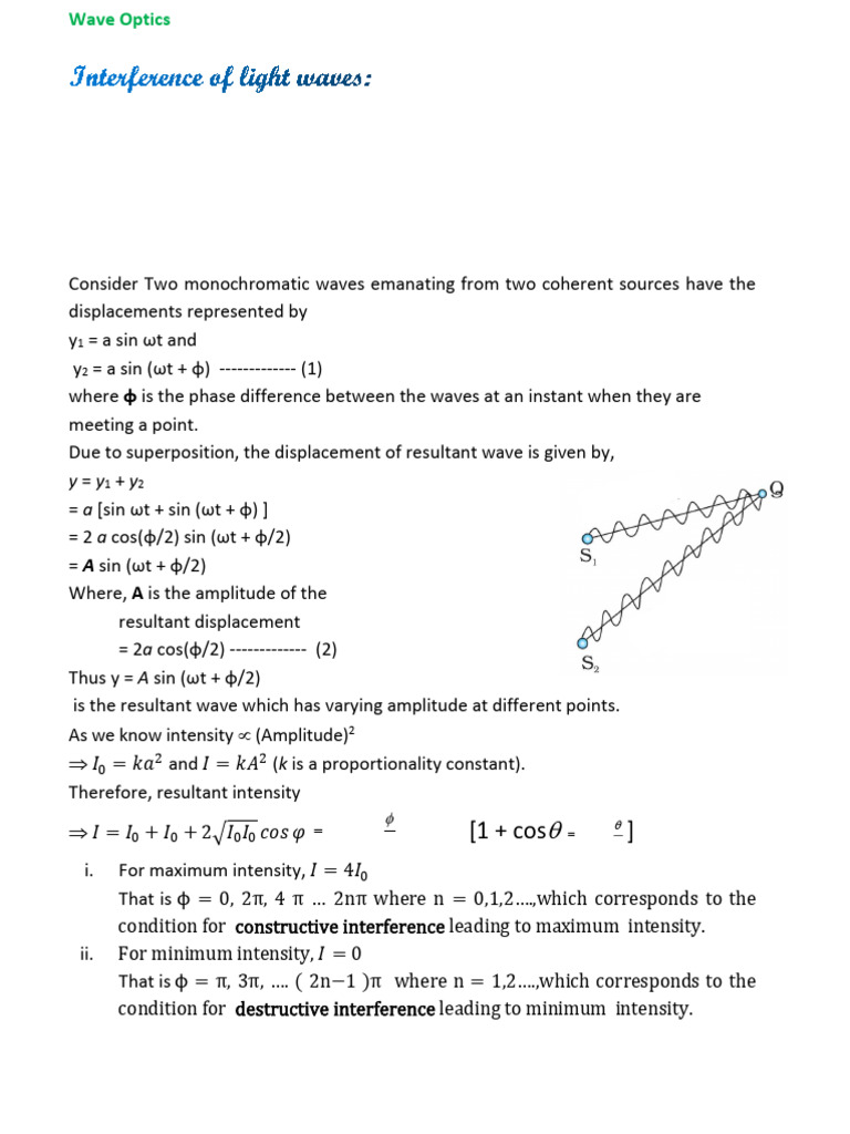 10 Wave Optics Part 2 | PDF | Coherence (Physics) | Waves
