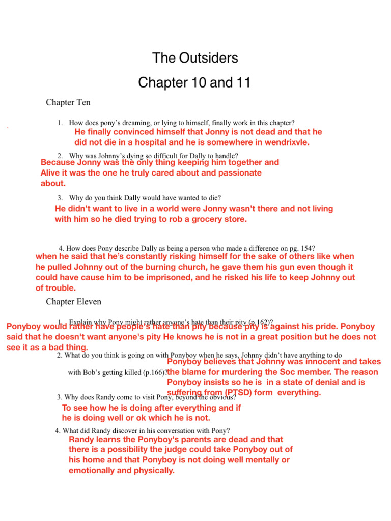 The Outsiders Chap 10 and 11 | PDF