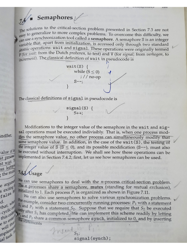 Semaphores - BOOK NOTES (Pls Go Through The Concept of Spinlocks (Busy ...