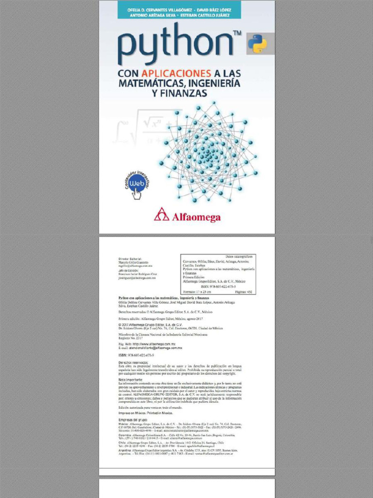Pdfcoffee.com Python Con Aplicaciones a Las Matematicas Ingenieria y Finanzaspdf 4 PDF Free | PDF