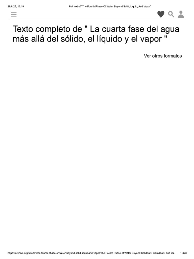 La Cuarta Fase Del Agua Más Allá Del Sólido, El Líquido y El Vapor ...
