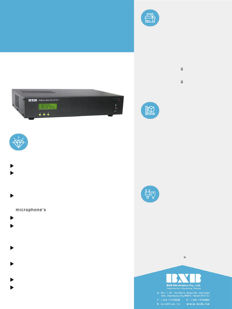 EDC-2051 Conference Control Unit Specs | PDF | Microphone | Power Supply
