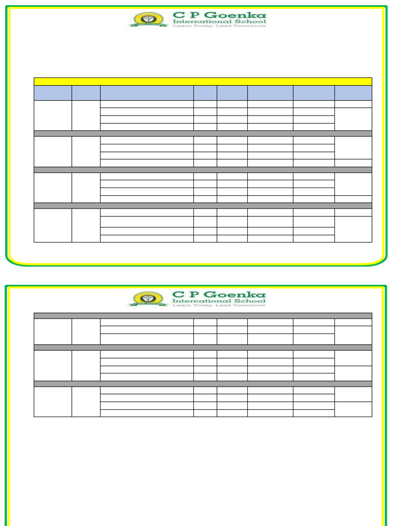 CPGIS CIR177A Prelim 1timetable A Level | PDF | Science