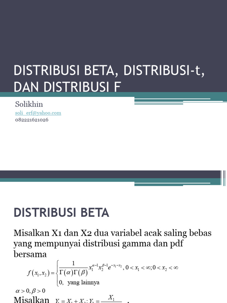 4 Distribusi Beta t Dan F | PDF