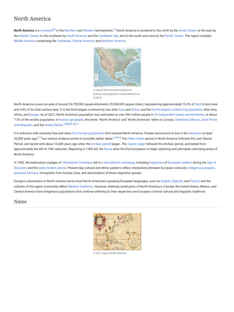 Overview of North America: Geography & History | PDF | North America ...