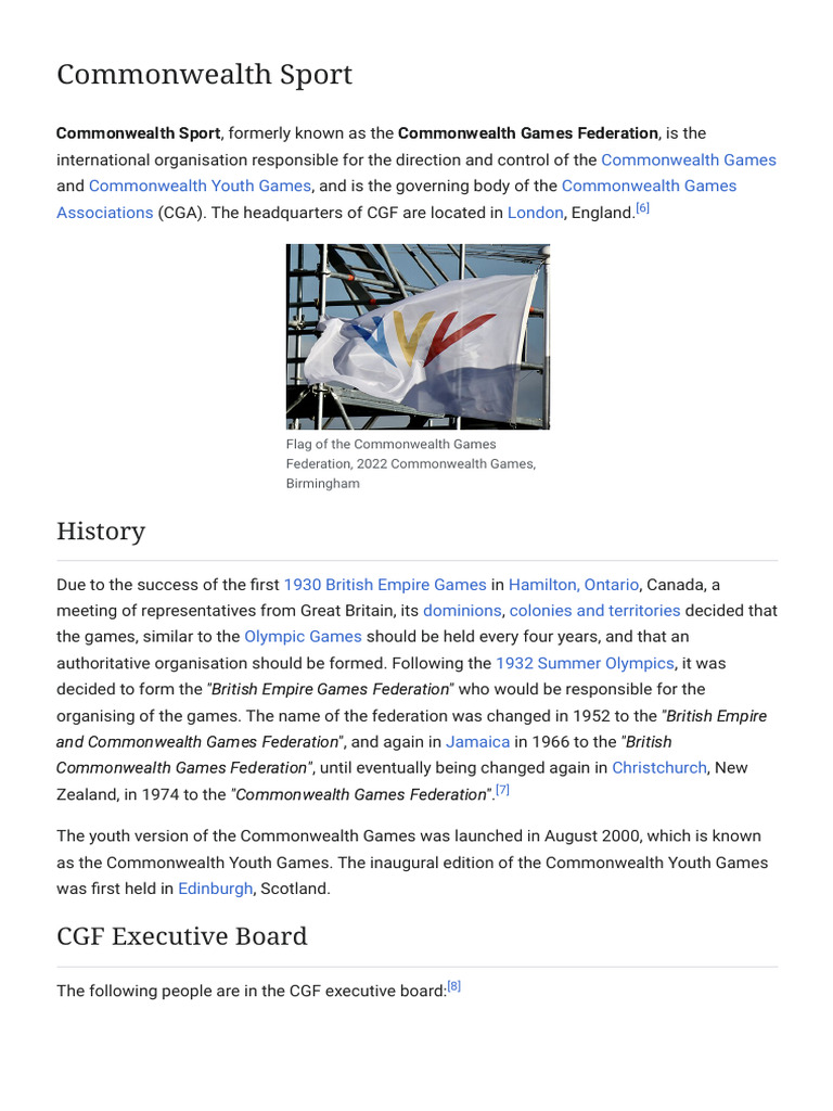 Commonwealth Sport - Wikipedia | PDF | Sports Festivals | Multi Sport ...