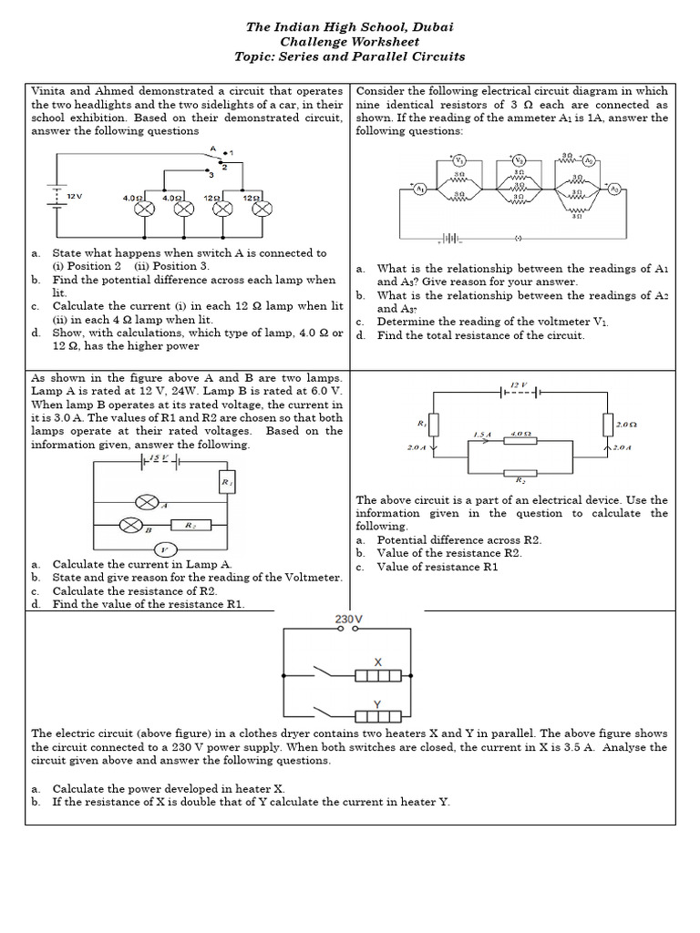 Case Study - Series and Parallel | PDF | Voltage | Series And Parallel ...