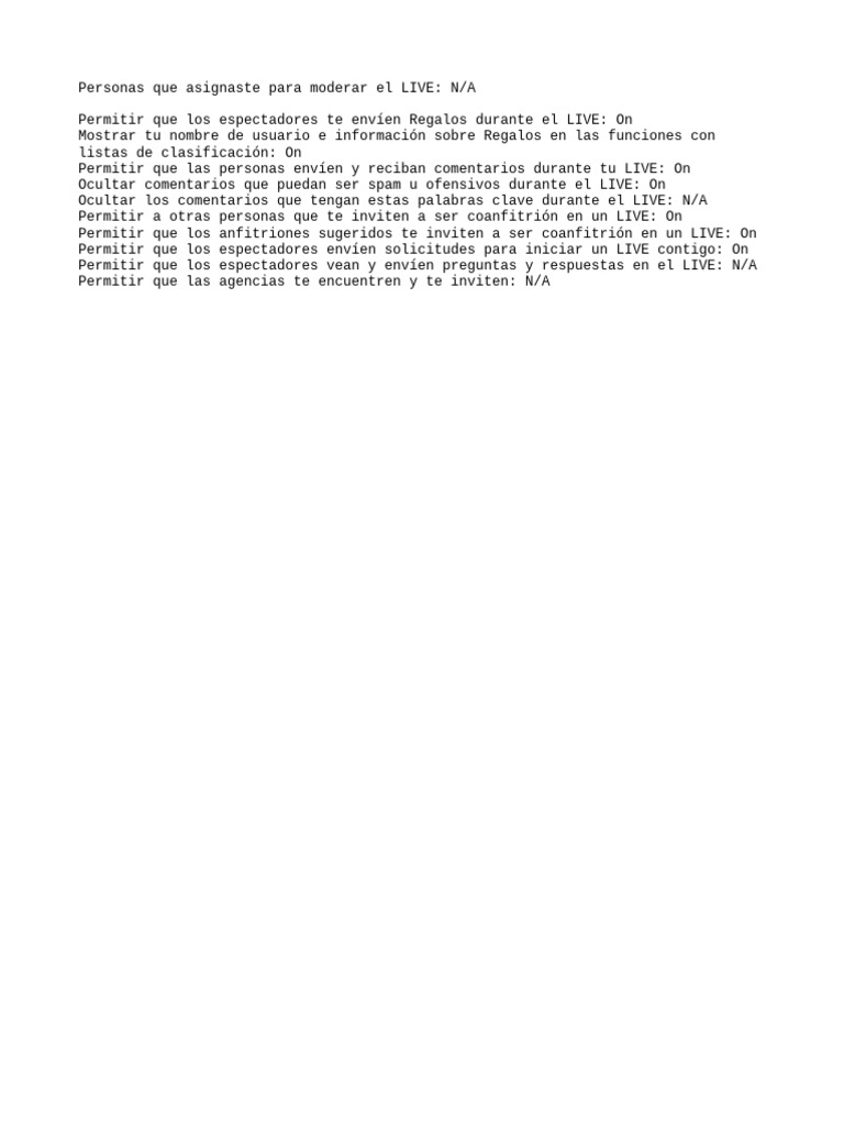 Configuración de Moderación para LIVE | PDF