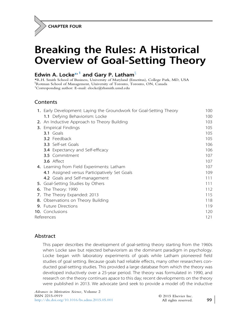 Historical Overview of Goal-Setting Theory | PDF | Goal Setting | Goal
