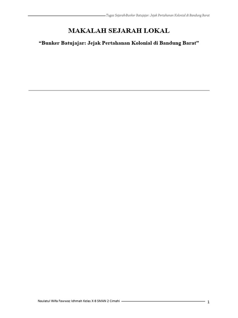 Bunker Batujajar: Sejarah dan Wisata | PDF