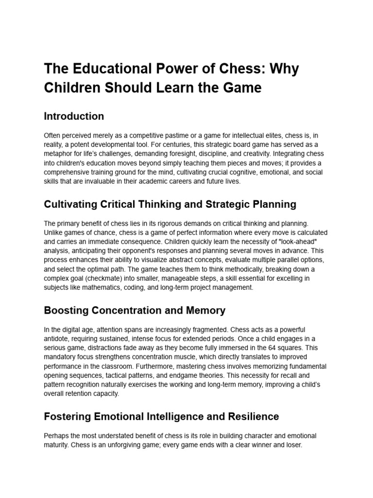 Chess | PDF | Chess | Thought