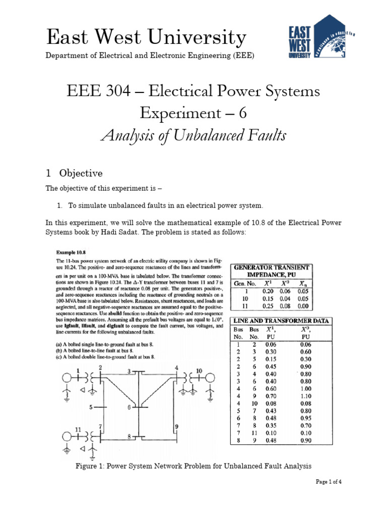 Unbalanced Fault Analysis in Power Systems | PDF | Electrical Impedance ...