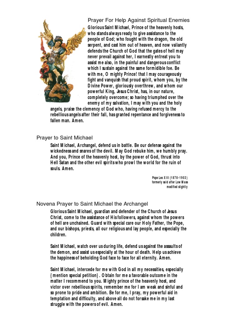Prayers ST Michael | PDF | Michael (Archangel) | Religious Belief And ...