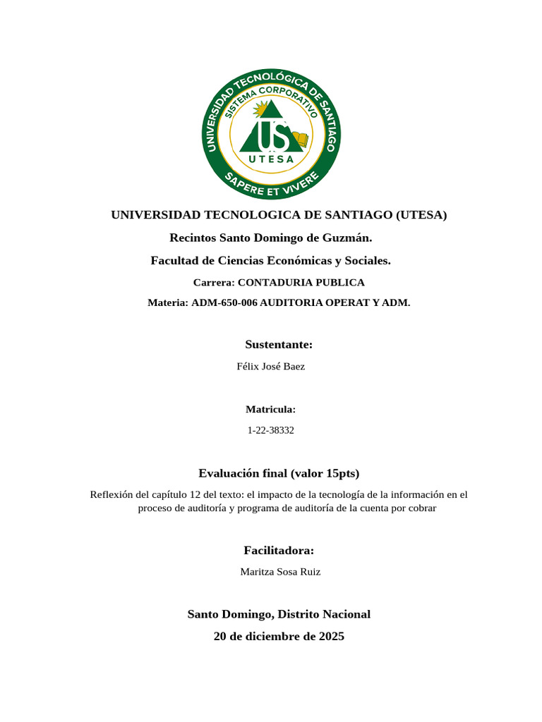 Felix Jose Baez | PDF | Software | Auditoría