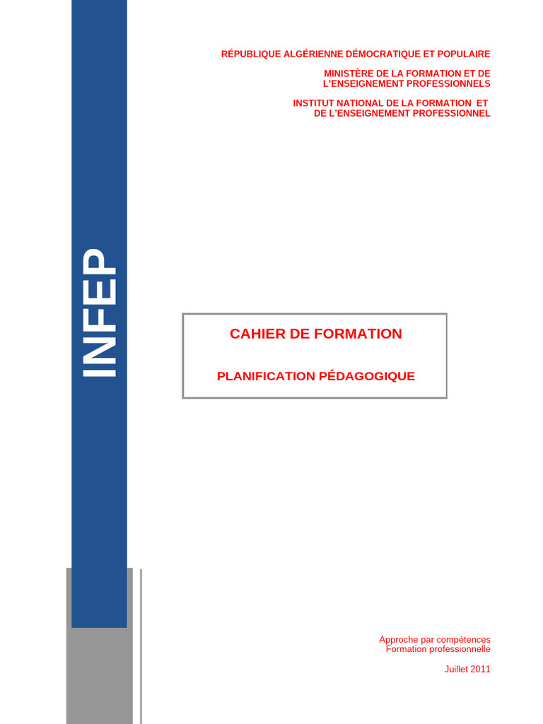 Planification Pédagogique en Formation | PDF | Pédagogie | Apprentissage