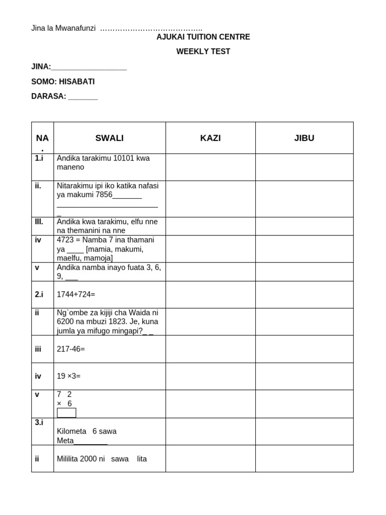 3-Hisabati 111 | PDF