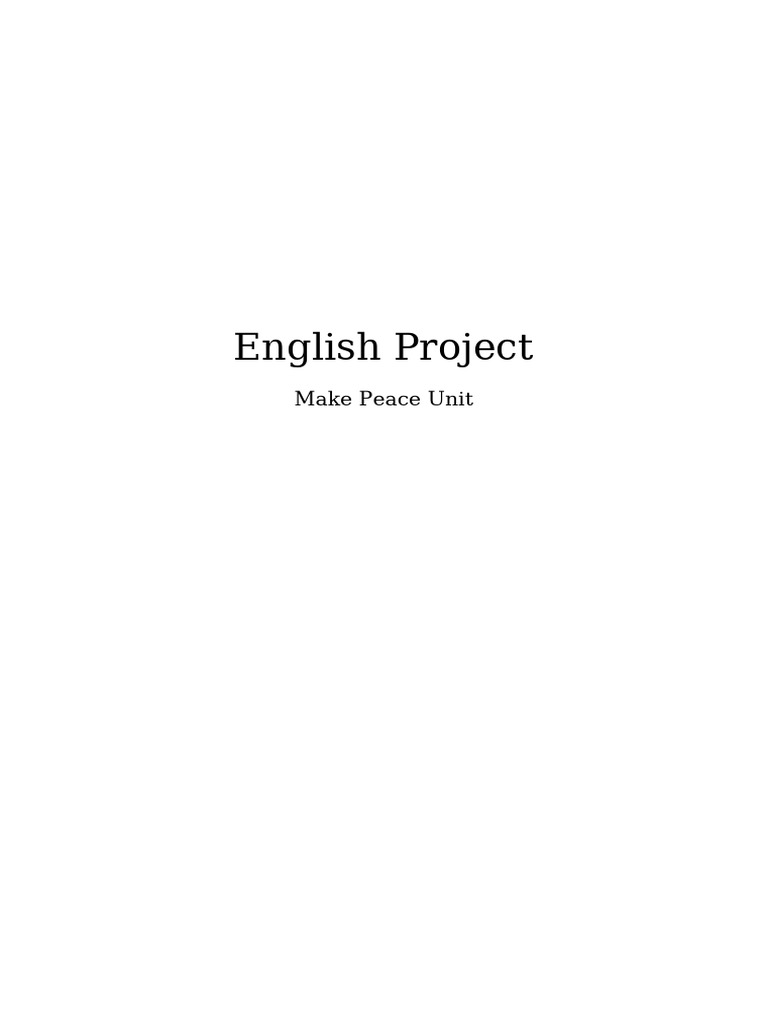 Make Peace Unit Project | PDF | Peace | Violence
