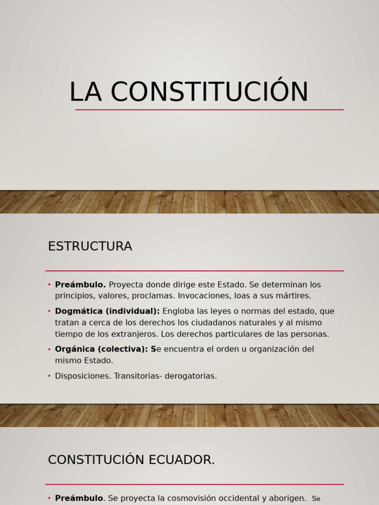 La Constitución. Estructura. I.derecho | PDF