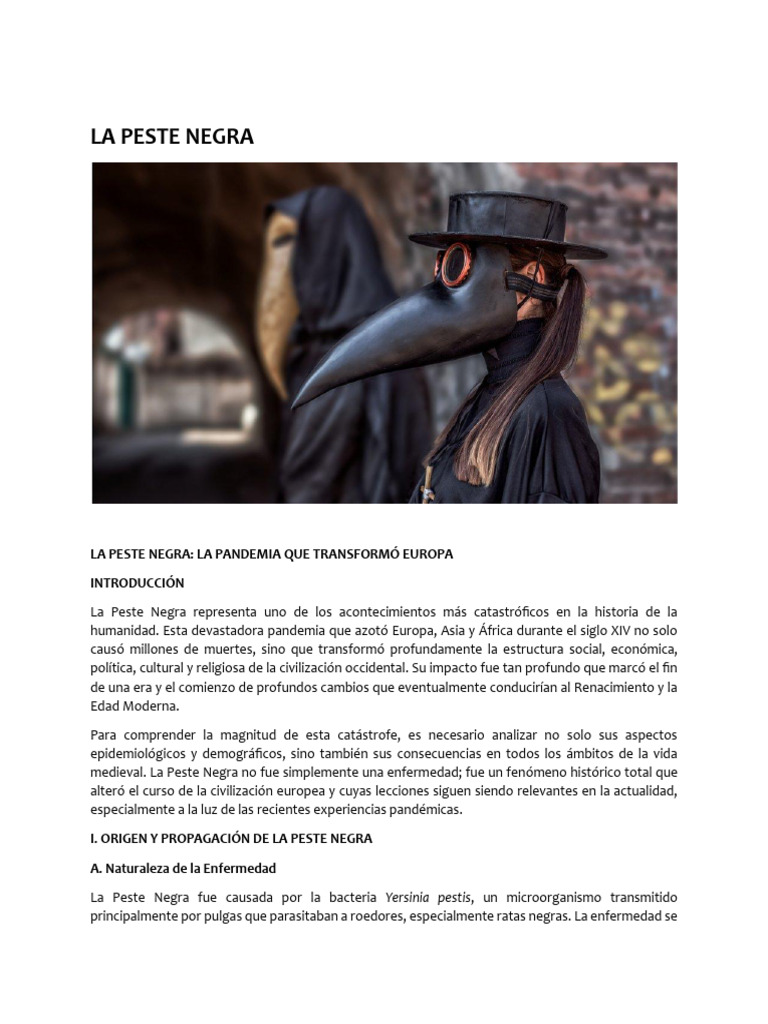 Impacto de la Peste Negra en Europa | PDF | Muerte negra | Peste ...