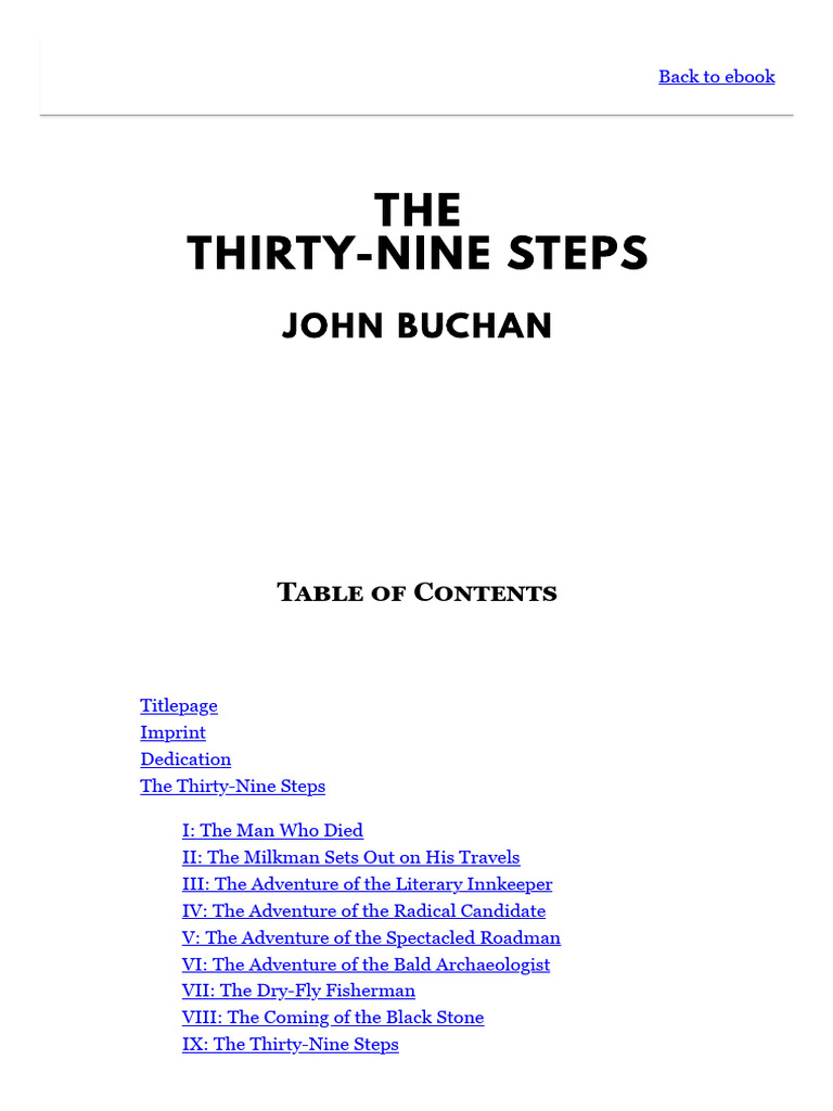 The Thirty-Nine Steps | PDF