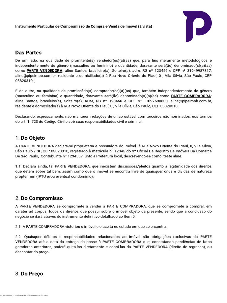 Minuta CCV Rua Novo Oriente Do Piauí, 0, Vila Sílvia, São Paulo - SP, CEP 03820310 2025_11!19 ...